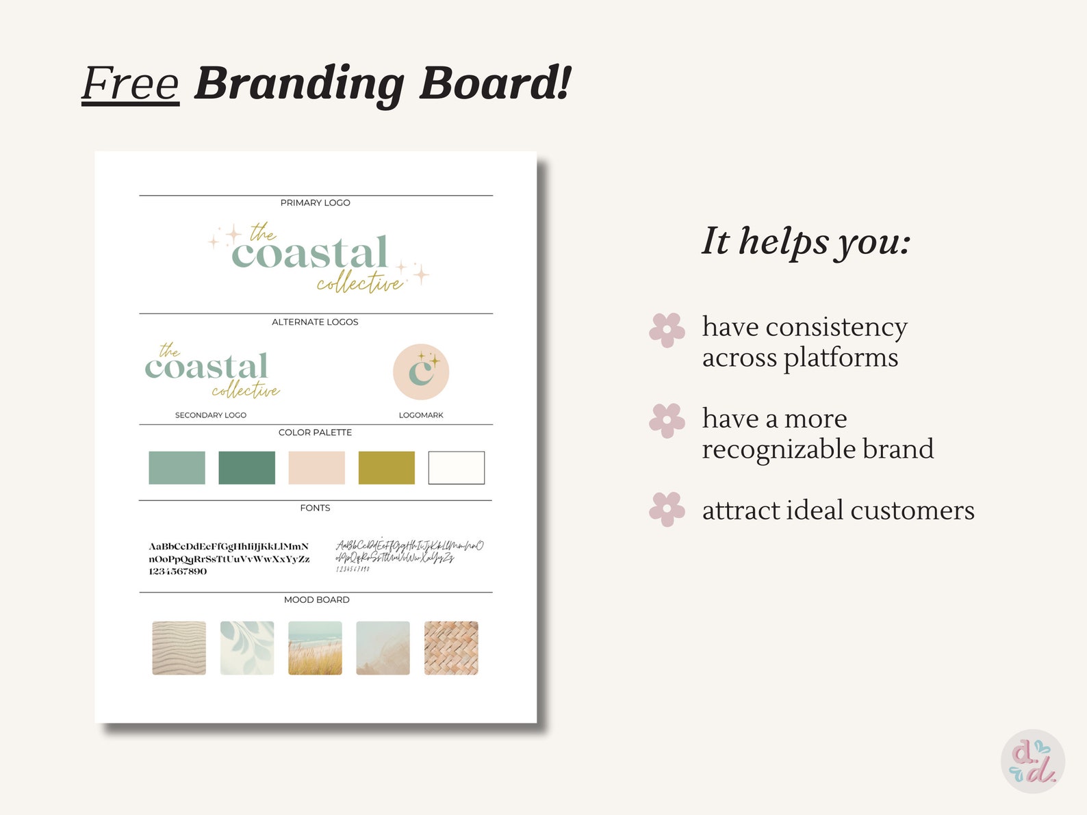 Boho Branding Kit Canva Template DIY Logo Neutral Editable Design ...