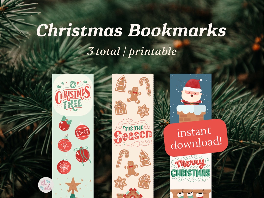 Christmas Bookmark Printable for Kids Santa Snow Holiday December ...