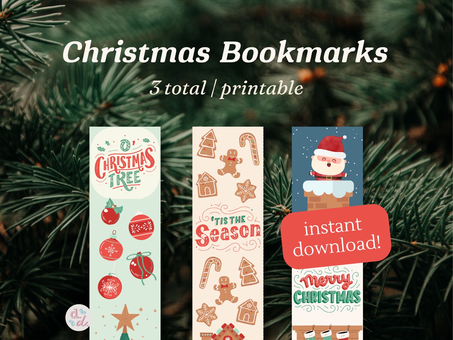 Christmas Bookmark Printable for Kids Santa Snow Holiday December ...