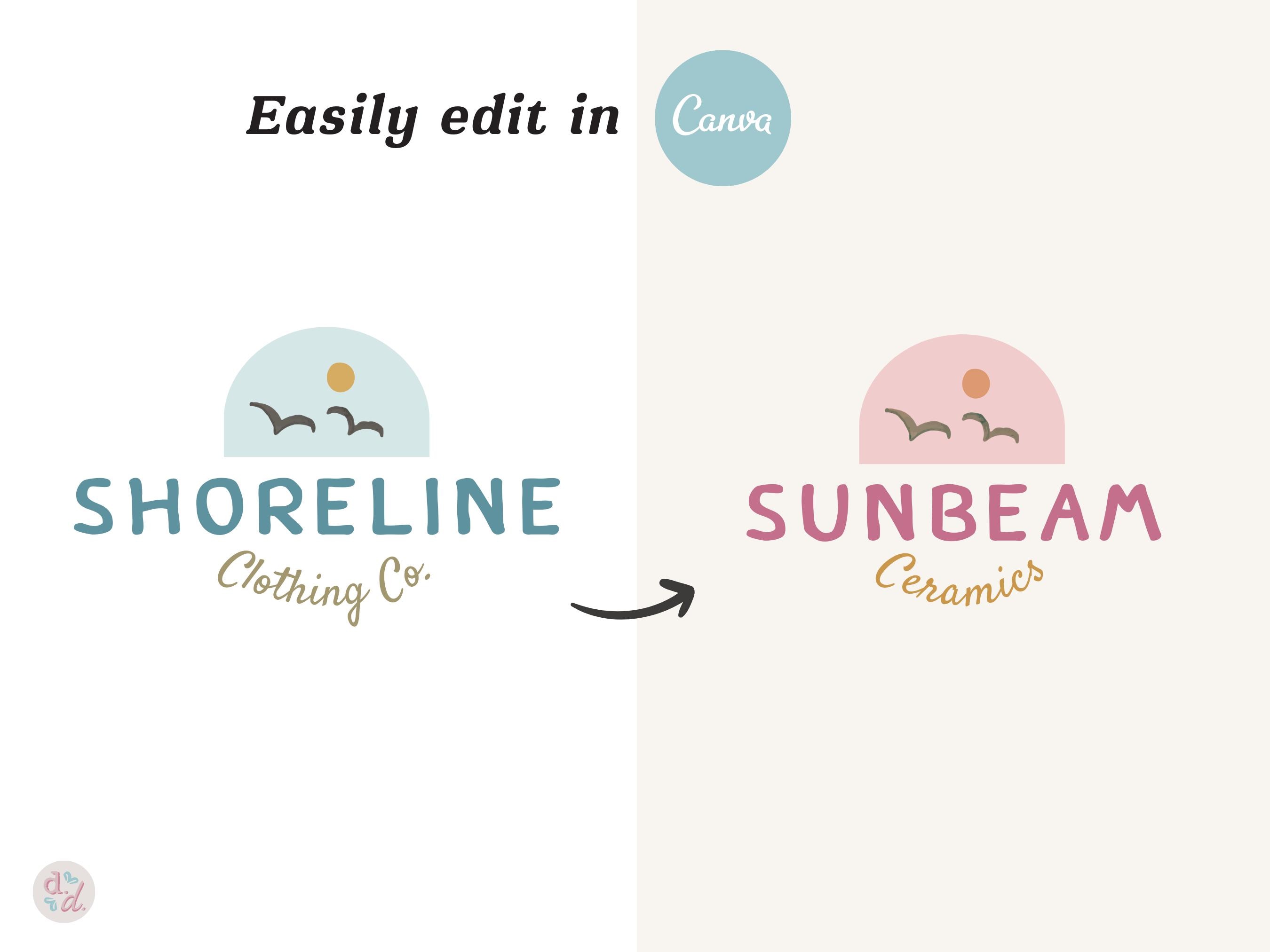 Small Business Branding Bundle Sun Beach Coastal Logo Instagram Package ...