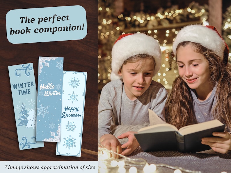 Winter Bookmark Printable for Kids Snow Snowflakes November - Etsy