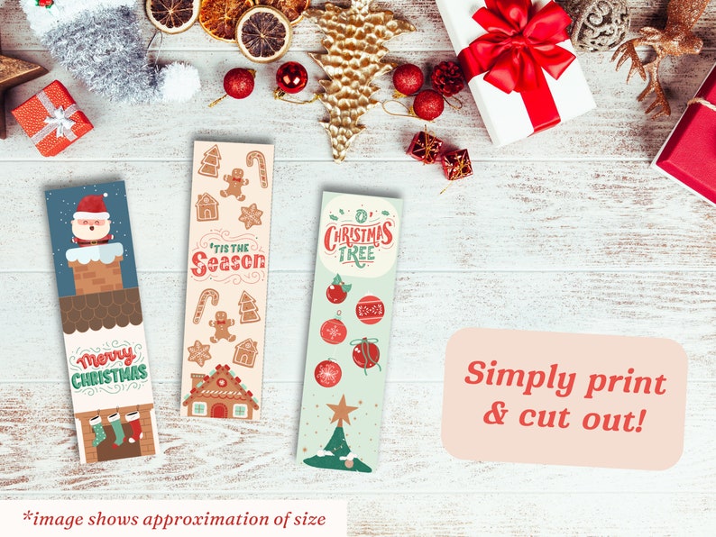 Christmas Bookmark Printable for Kids Santa Snow Holiday December ...