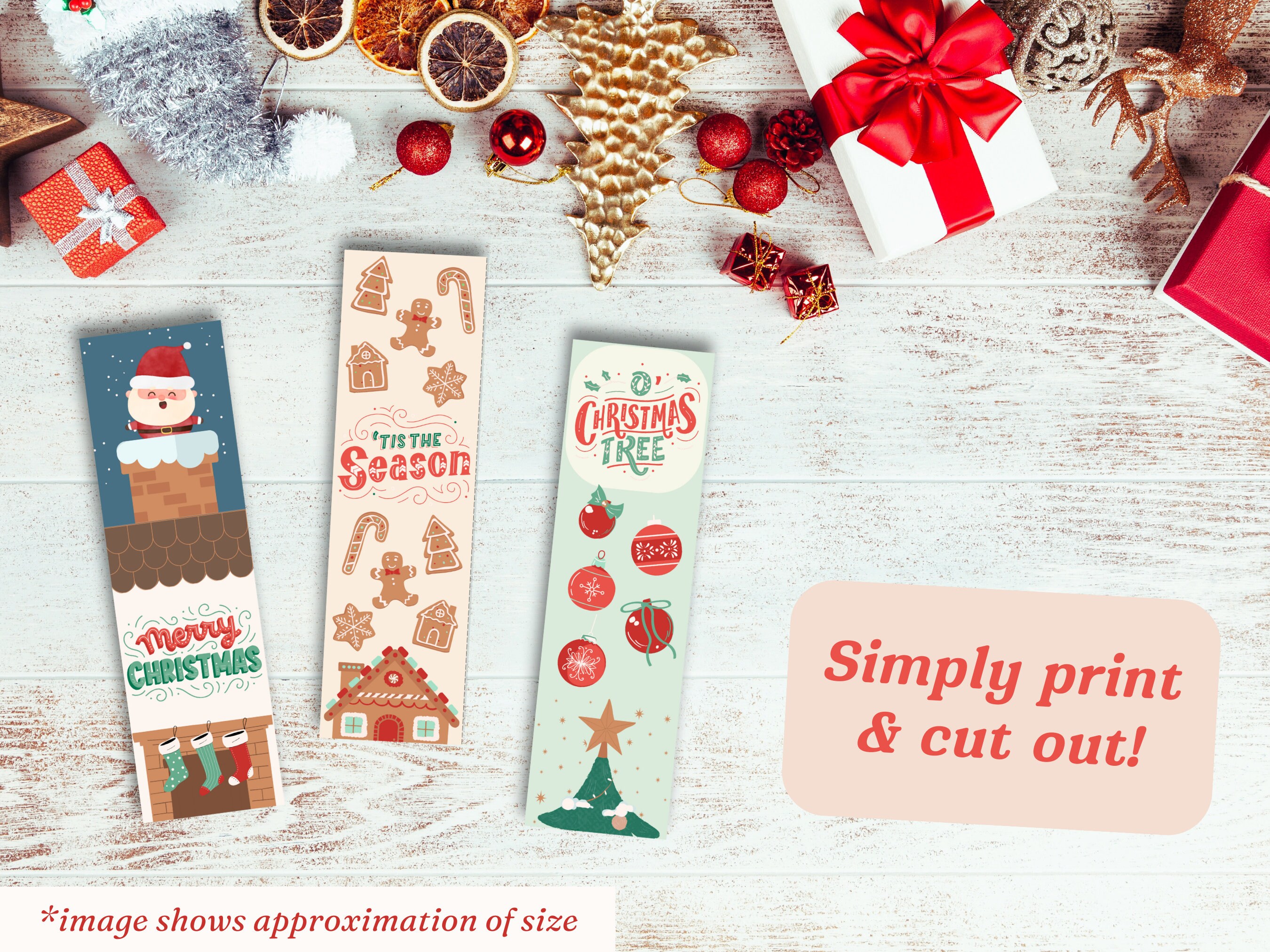 Christmas Bookmark Printable for Kids Santa Snow Holiday December ...