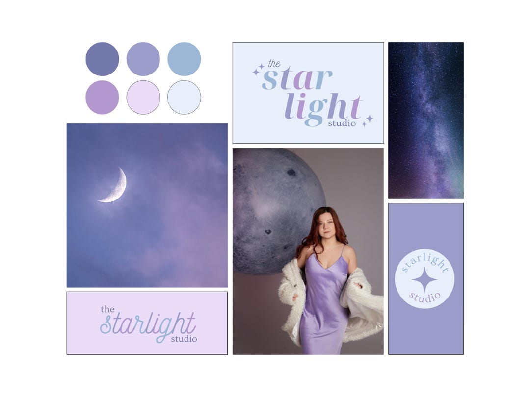Retro Funky Pastel Blue Branding Kit Boutique Logo Design Fun Bright ...