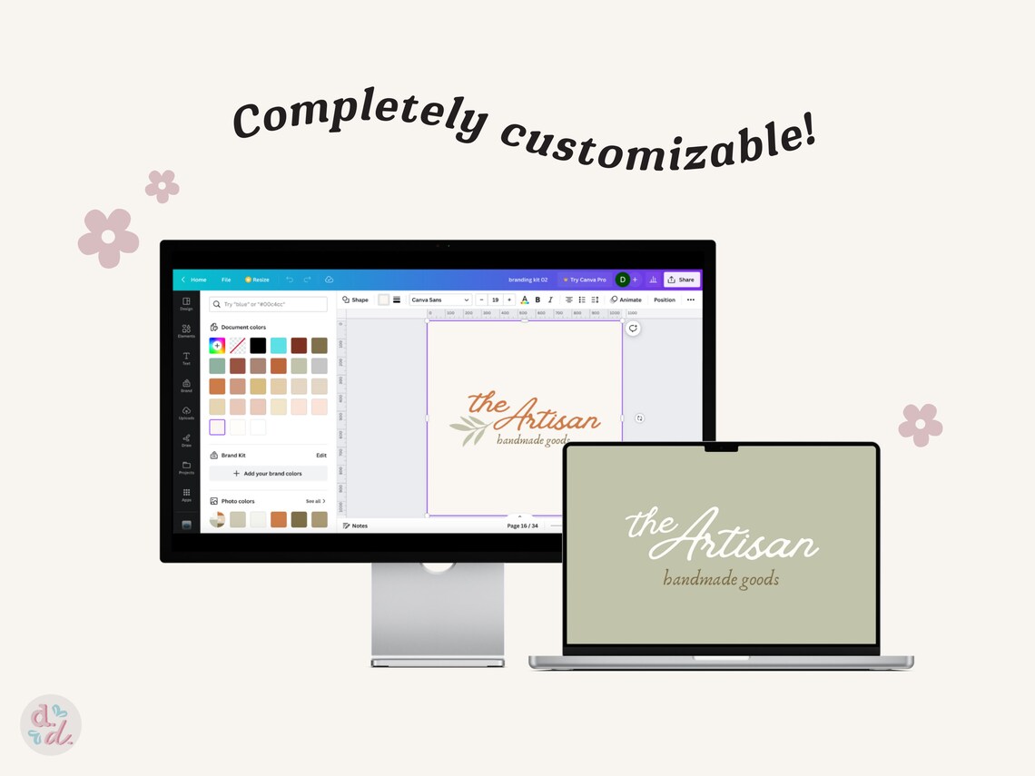 DIY Logo Branding Kit, Editable Branding Canva Template, Smallbusiness ...