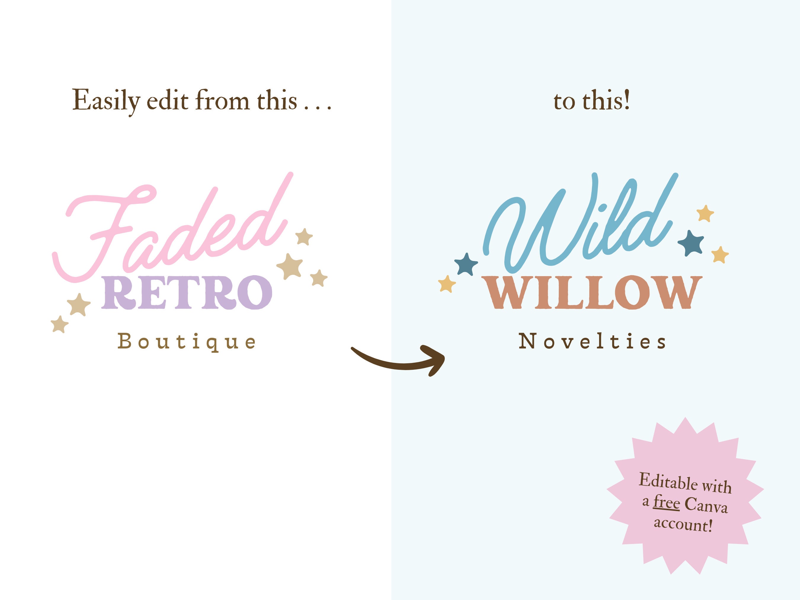 DIY Retro Branding Kit Western Logo Design Small Business - Etsy