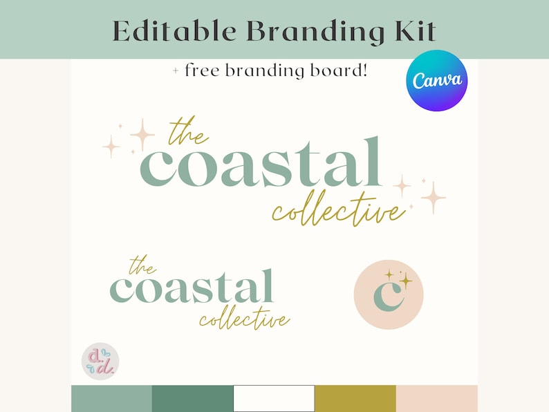 Boho Branding Kit Canva Template DIY Logo Neutral Editable - Etsy