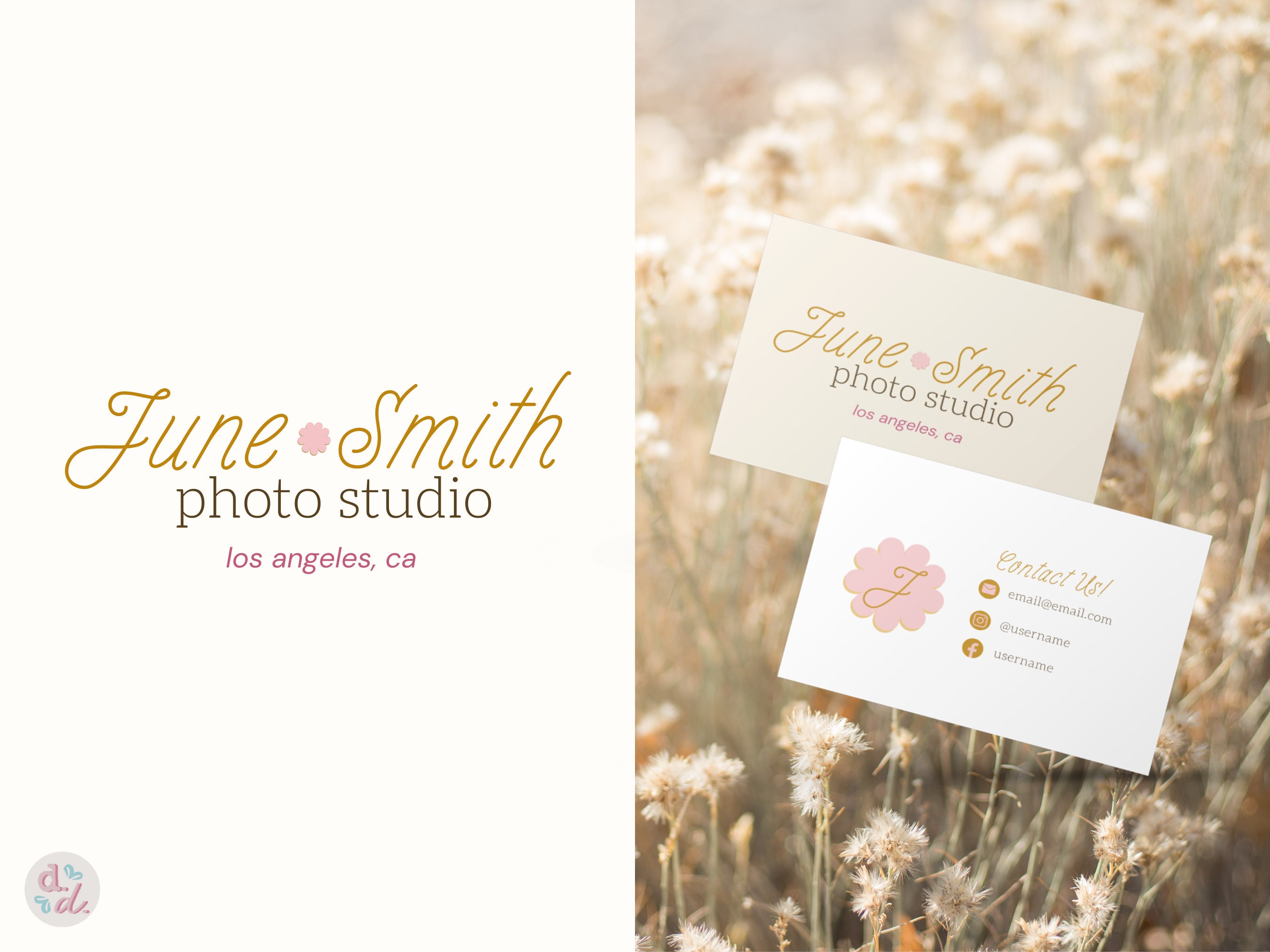 Boho Branding Kit Retro Pastel Logo Design Small Business Logo Set ...