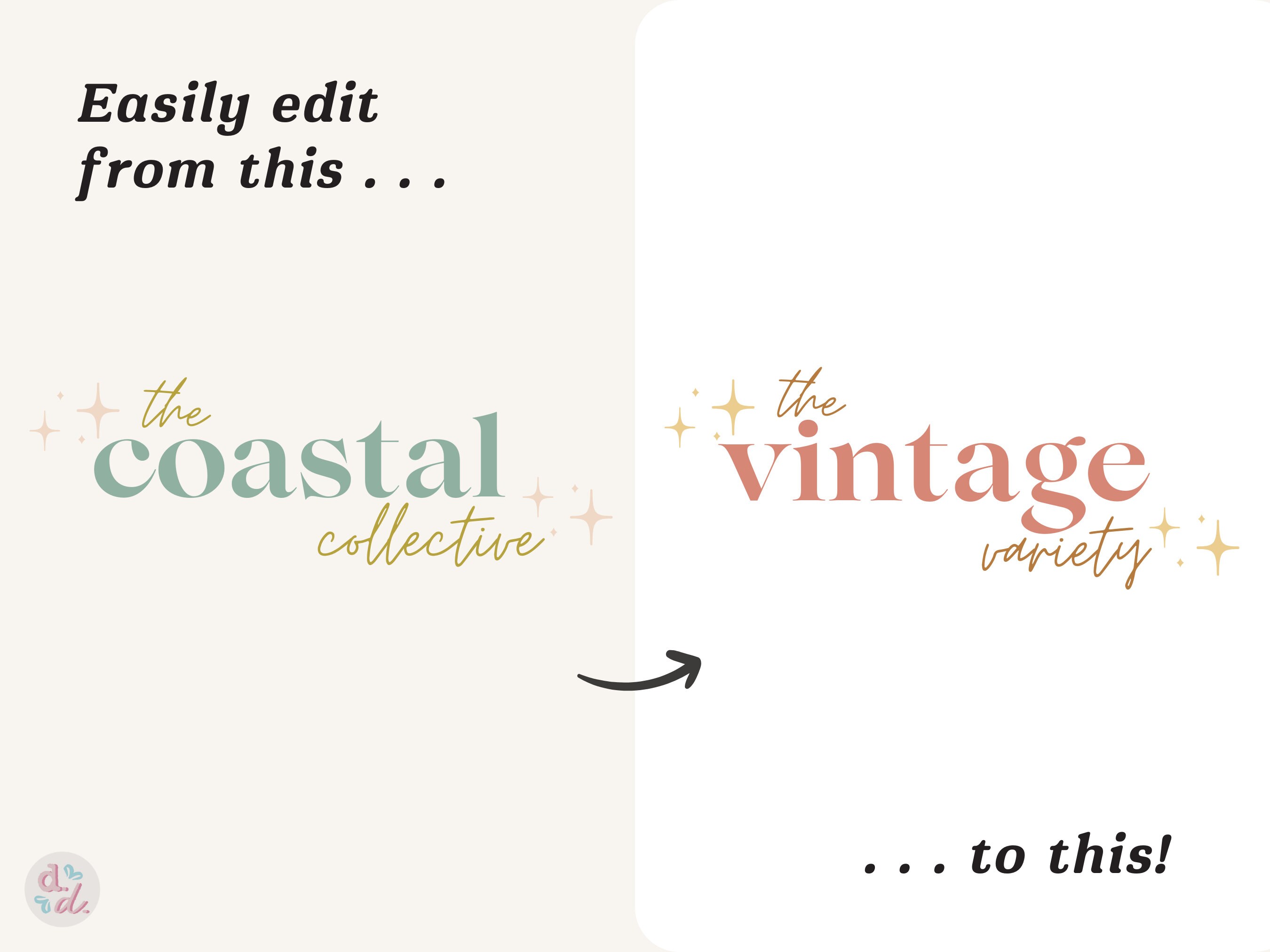 Boho Branding Kit Canva Template DIY Logo Neutral Editable Design ...