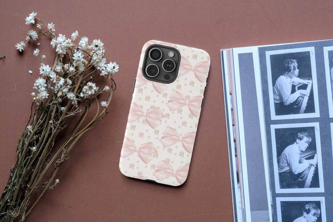 Coquette Floral Pink Bow Ribbon Phone Case for iPhone 15 14 13 12 11 ...