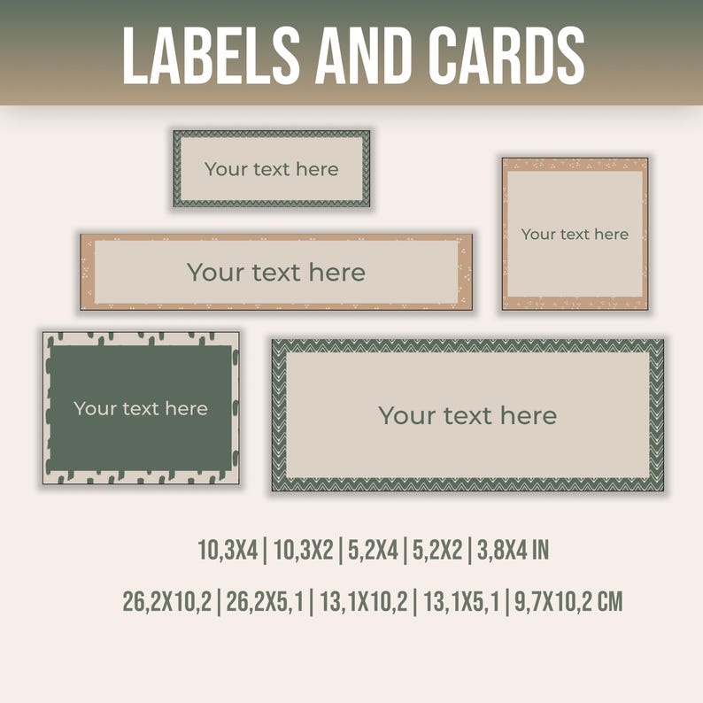 Printable Bulletin Board Set Green Boho Neutral Color Kit 2024 Calendar ...