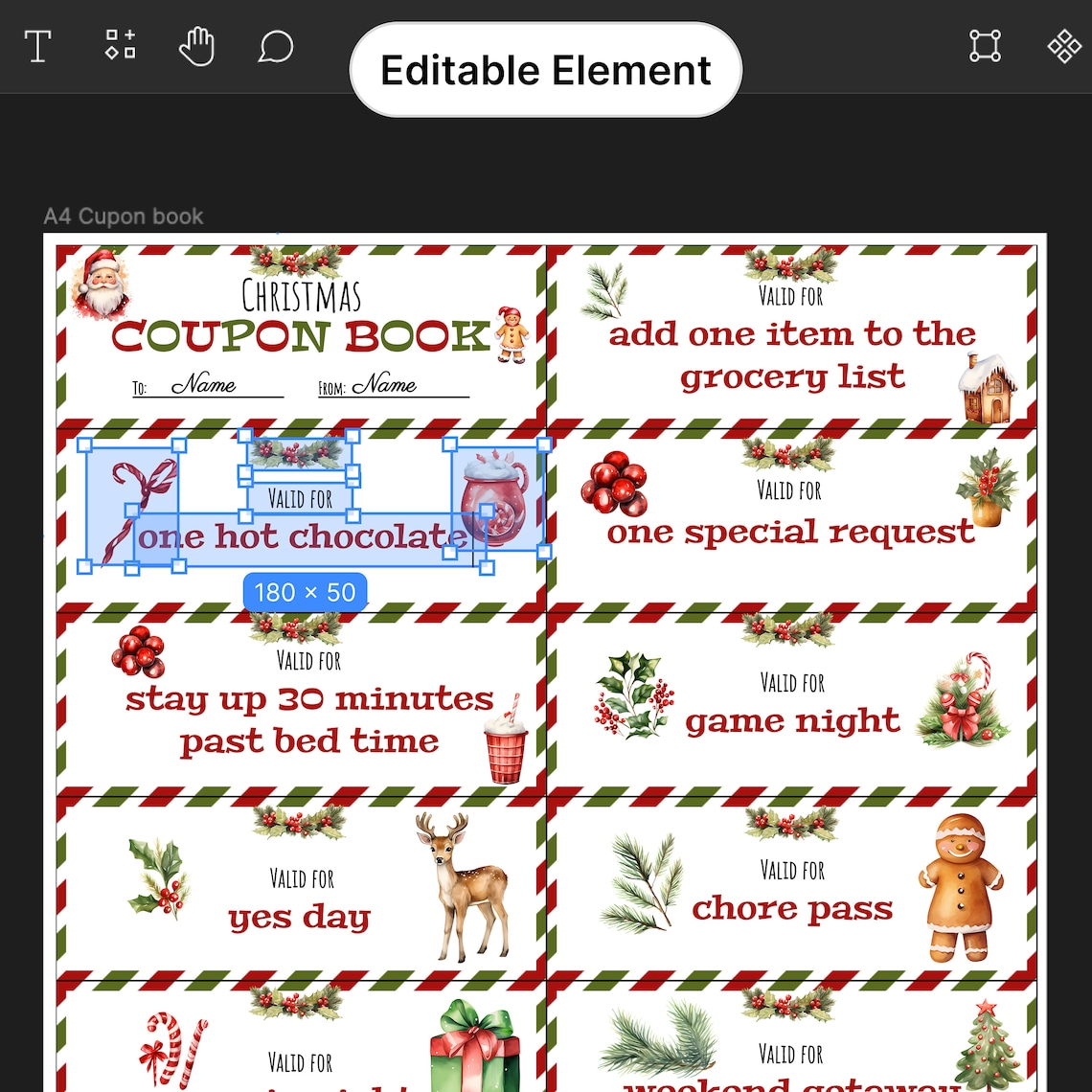 Printable Christmas Coupons for Kids, Custom Coupon Book, Kids Reward ...
