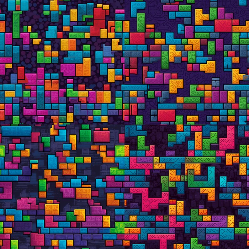 Tetris-style Printable Download Pattern - Etsy