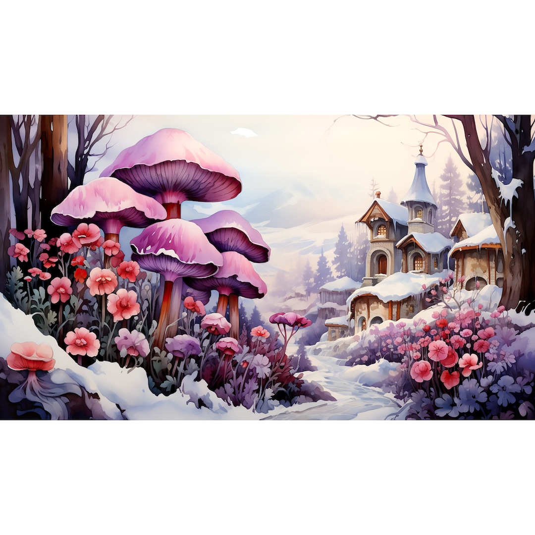 Bundle of 130 Mushroom Christmas / Winter Scenes Printable Pngs - Use ...