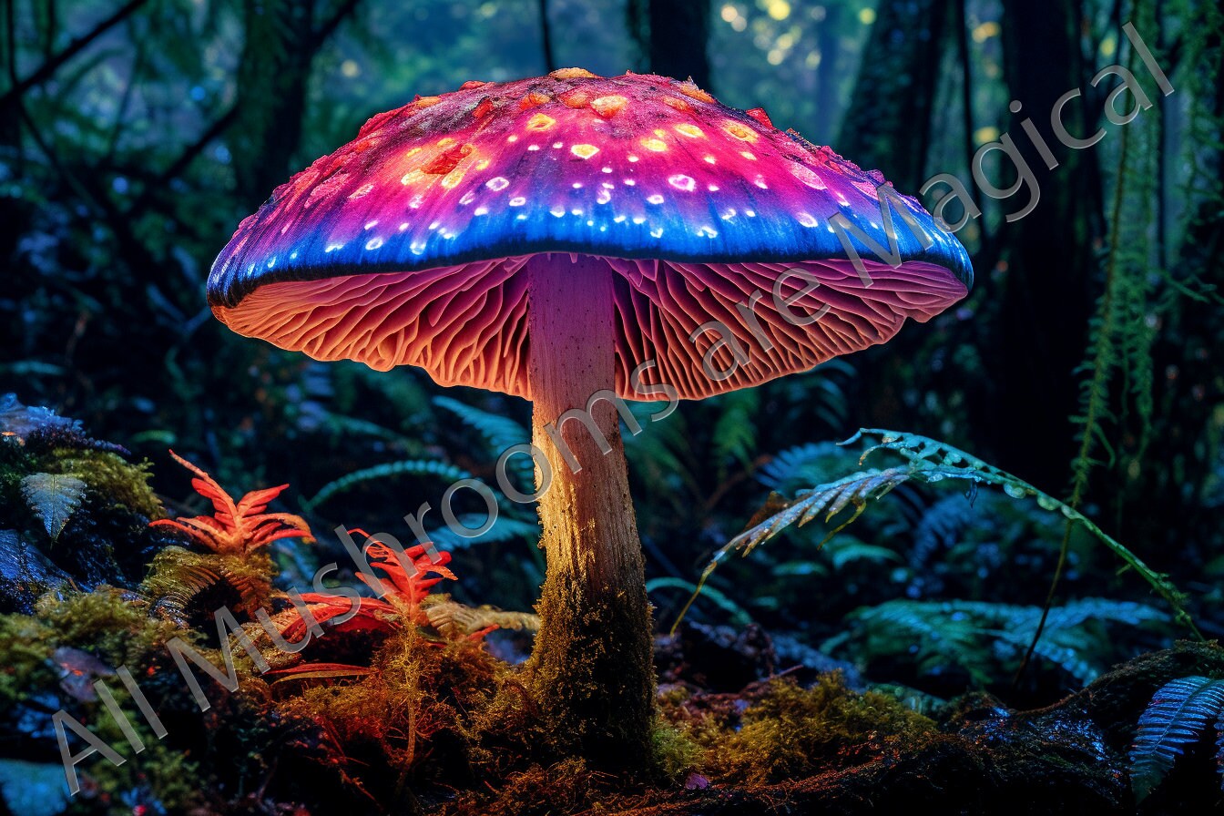 A Collection of 21 Colorful, Magical, Surreal, Mushrooms. Deep in the ...