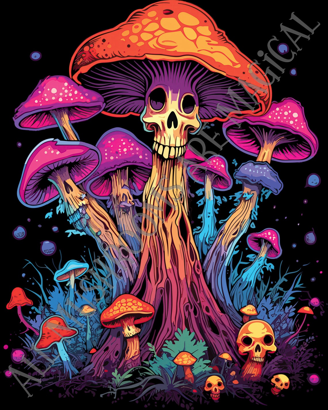 Halloween Mushrooms Vector Clip Art Bundle - a Collection of 45 Spooky ...