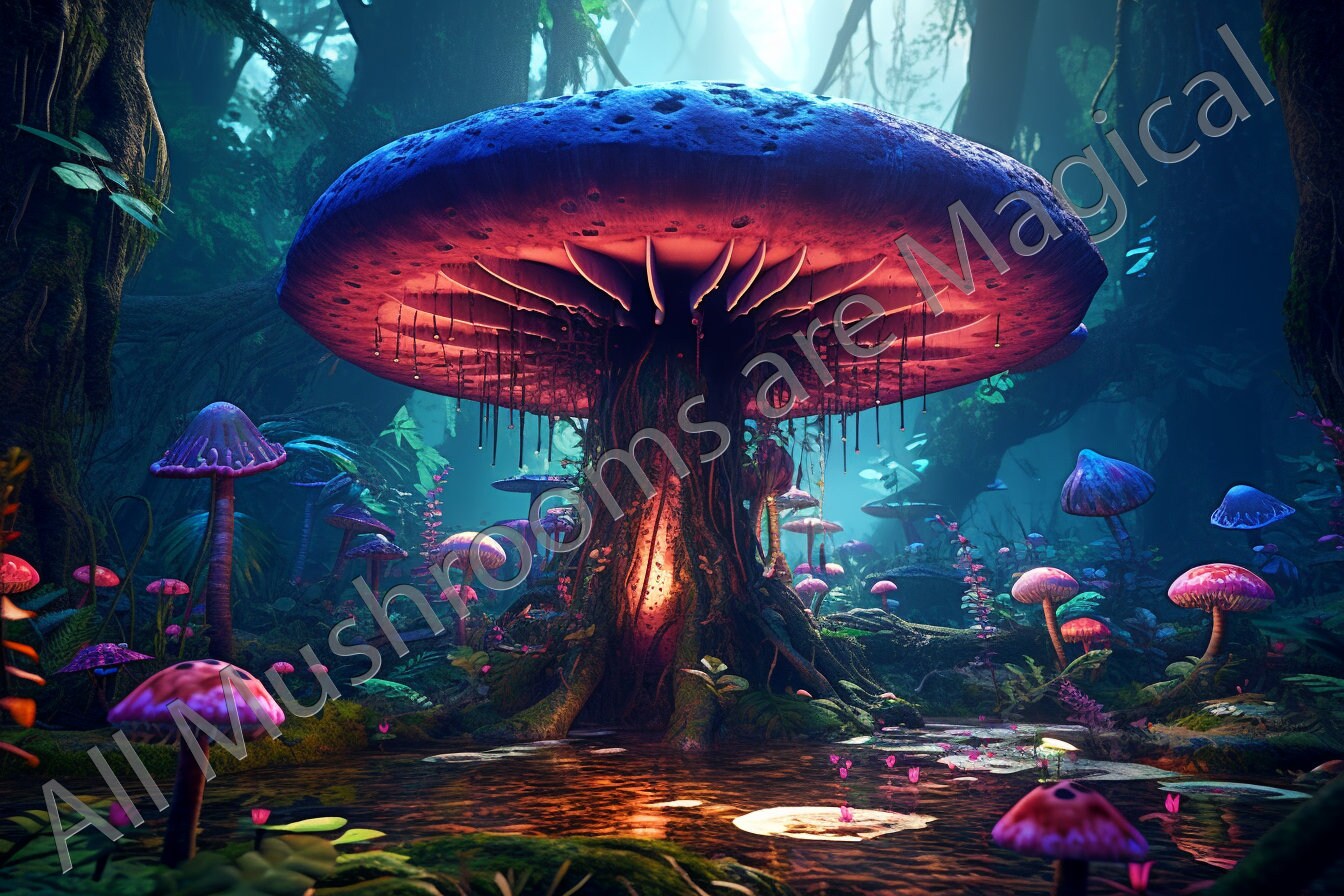 A Collection of 21 Colorful, Magical, Surreal, Mushrooms. Deep in the ...