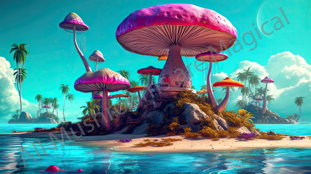 Summer Mushrooms by the Sea - 30 Fun in the Sun Mushroom Images - Etsy