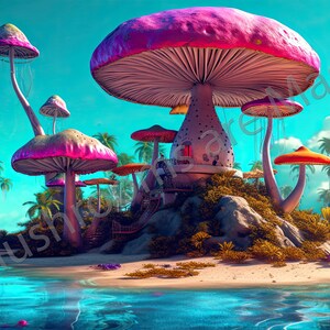 Summer Mushrooms by the Sea - 30 Fun in the Sun Mushroom Images - Etsy