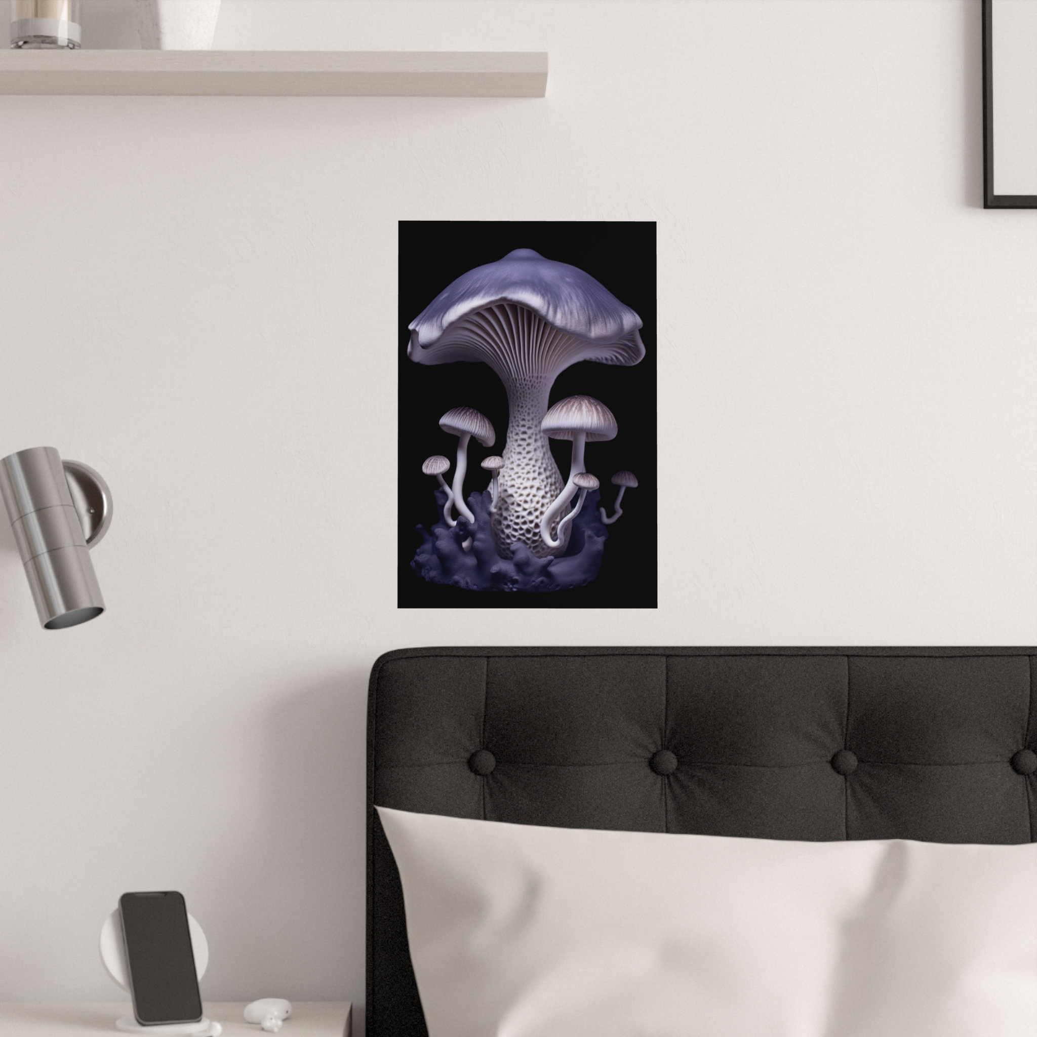 Mushroom Elegance in Porcelain Poster on Satin Finish Paper in Three ...