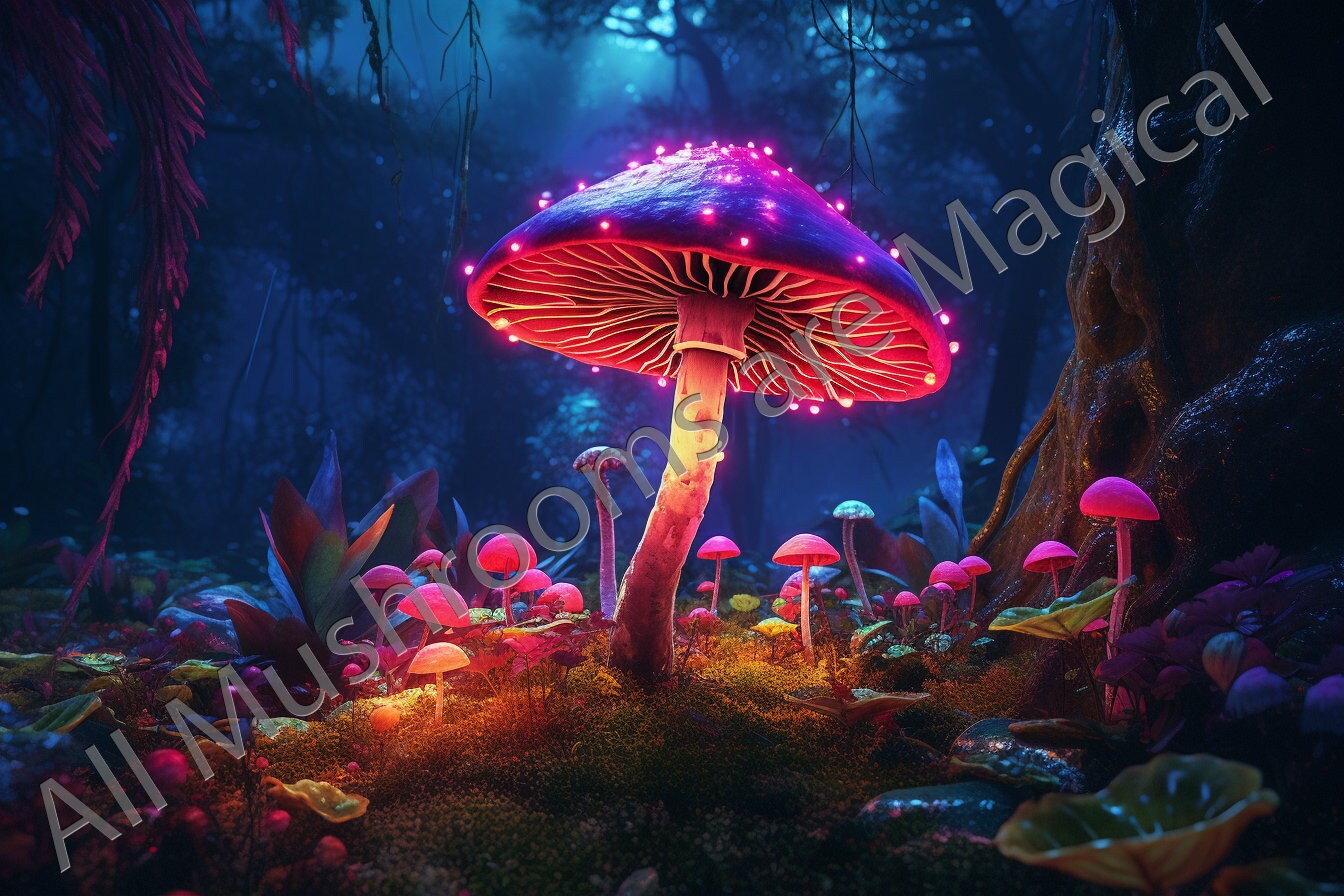 A Collection of 21 Colorful, Magical, Surreal, Mushrooms. Deep in the ...