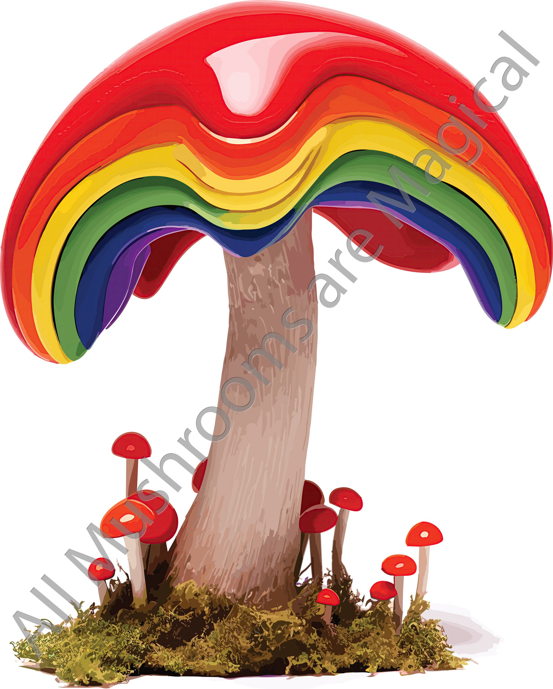 Rainbow Mushrooms Clipart - a Bundle of 40 Rainbow-themed Mushroom ...