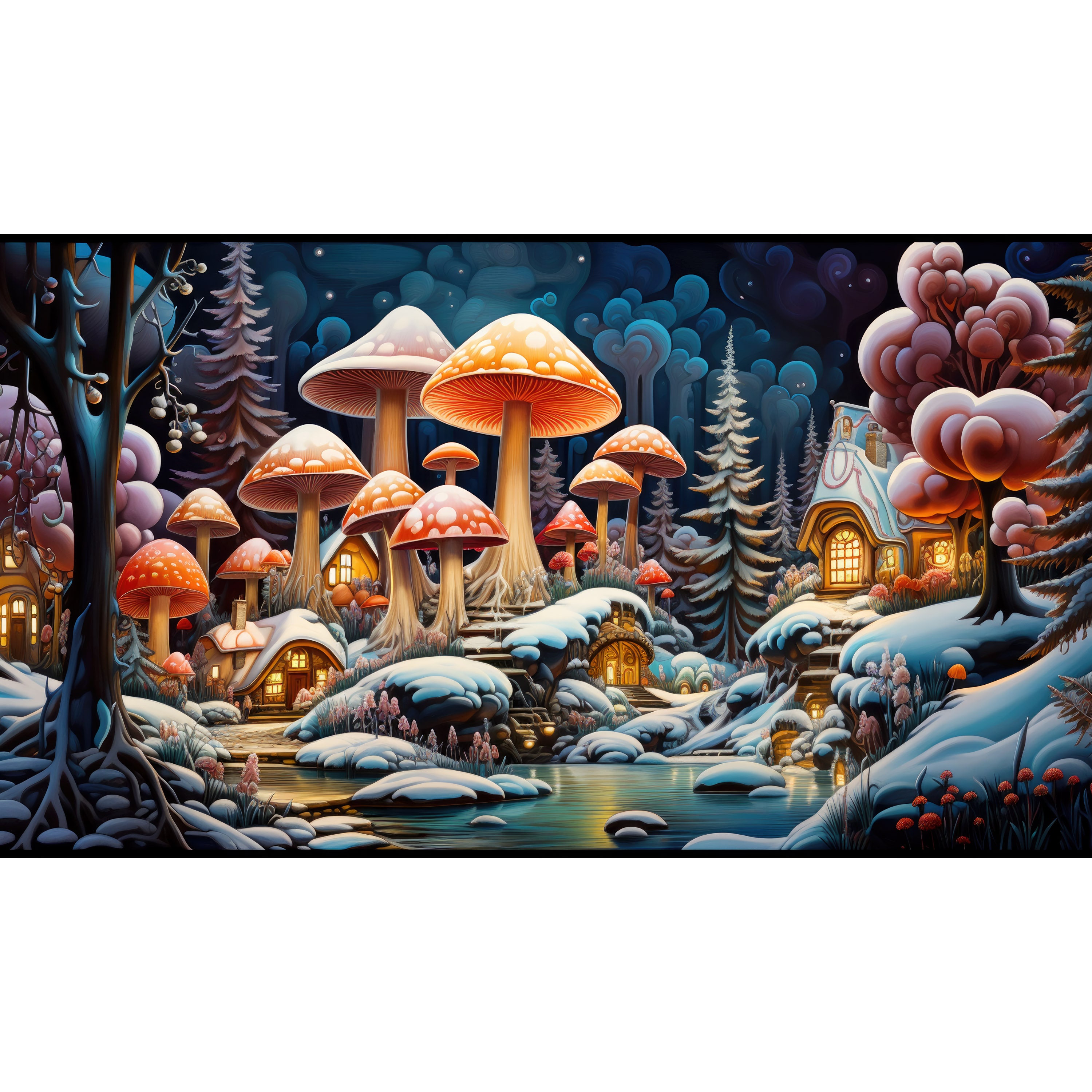 Bundle of 130 Mushroom Christmas / Winter Scenes Printable Pngs Use to ...
