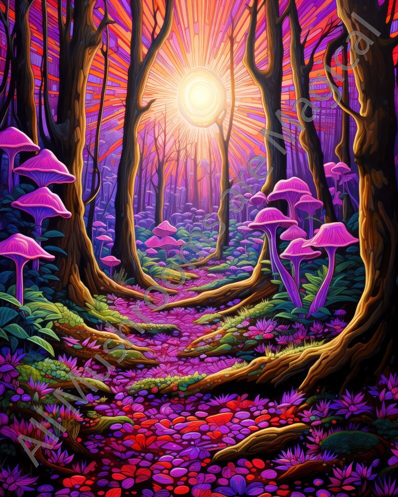 Bundle of Psychedelic Style Mushrooms and Sunshine Images - Etsy