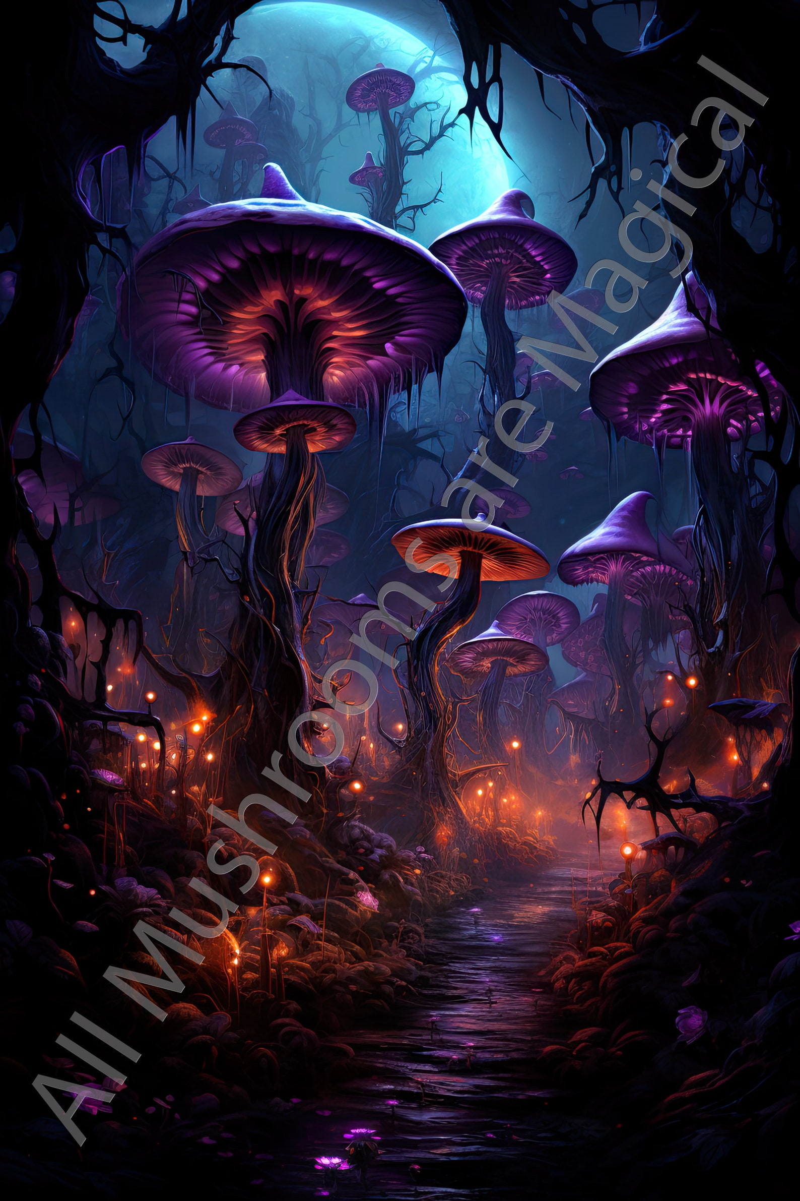 Printable Spooky Halloween Mushroom Image Bundle - 36 PNG Image Files ...