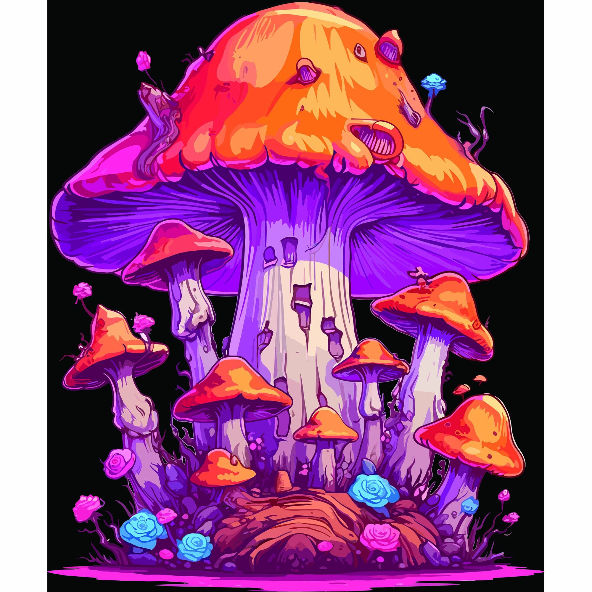 Cartoon Style Fantasy Mushroom Images With Transparent Background - 24 ...