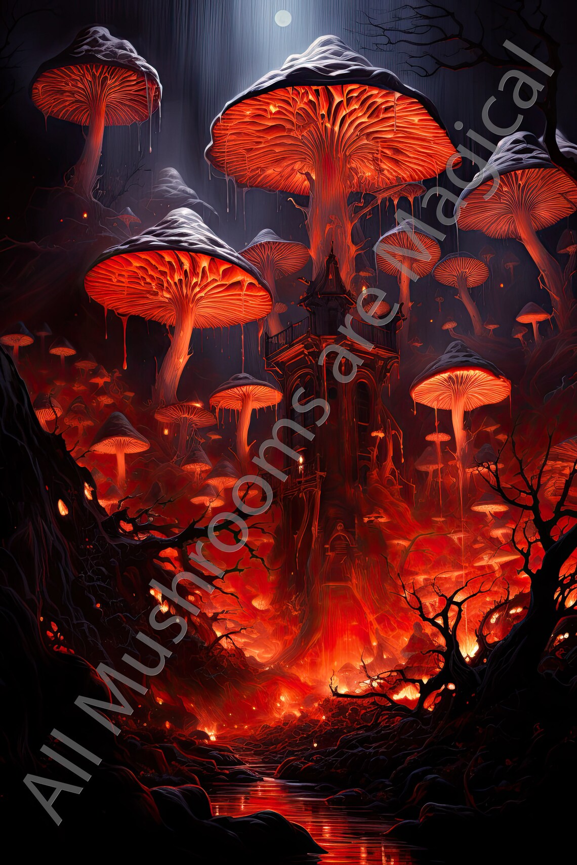 Printable Spooky Halloween Mushroom Image Bundle - 36 PNG Image Files ...