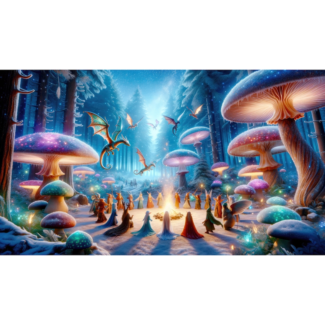 Bundle of 130 Mushroom Christmas / Winter Scenes Printable Pngs Use to ...