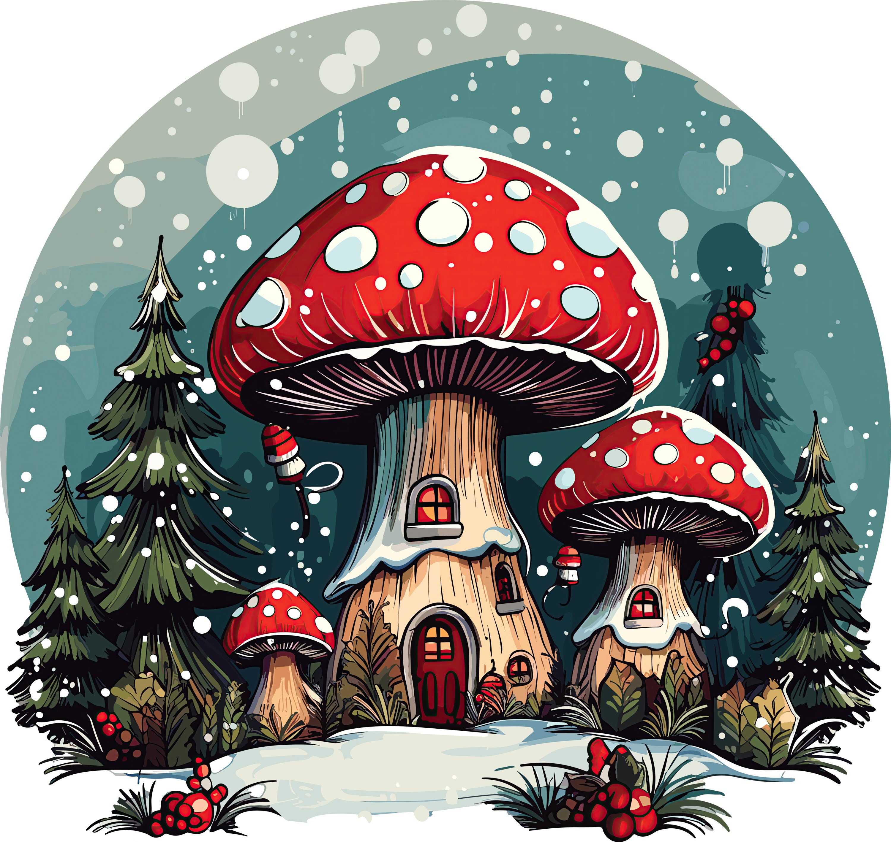 Bundle of 90 Round Vector Winter/christmas Images SVG, PNG, EPS, Jpeg ...