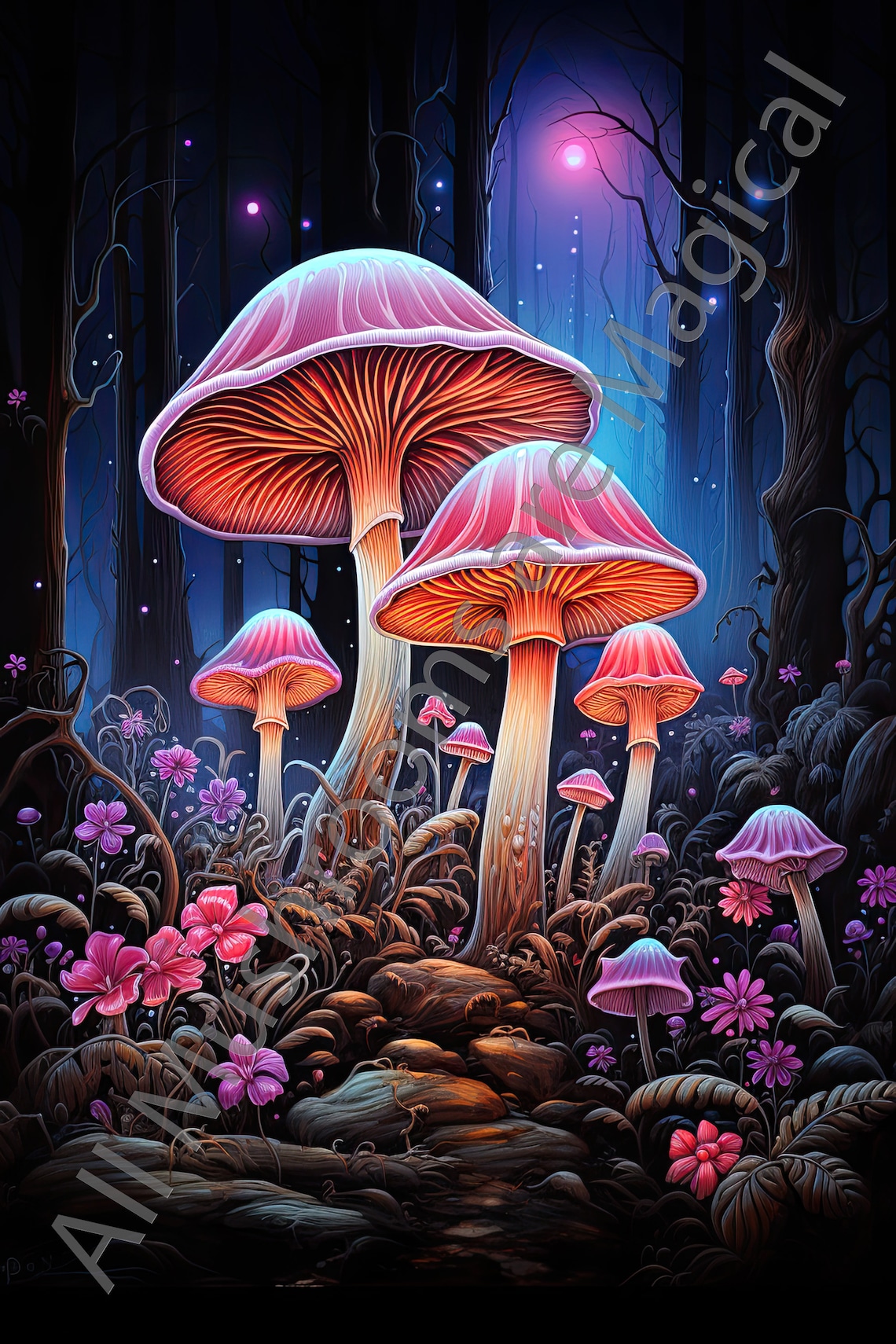 Bundle of 54 Printable Psychedelic Mushroom Images - Etsy