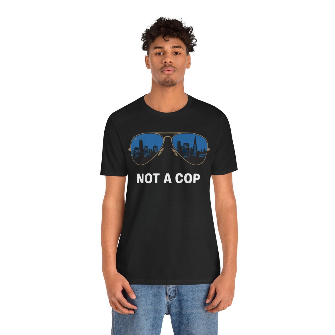 Funny Not A Cop Reflective Sunglasses Unisex Tee, Humorous Police ...