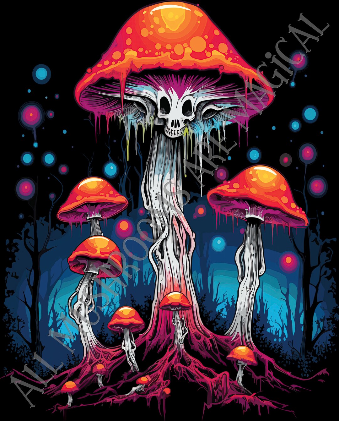Halloween Mushrooms Vector Clip Art Bundle - a Collection of 45 Spooky ...