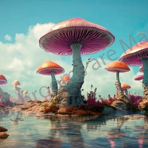 Summer Mushrooms by the Sea - 30 Fun in the Sun Mushroom Images - Etsy
