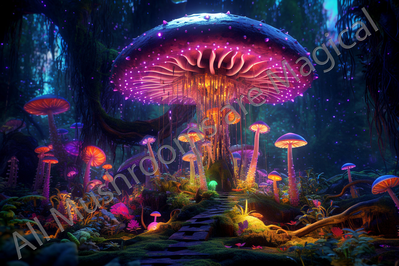 A Collection of 21 Colorful, Magical, Surreal, Mushrooms. Deep in the ...
