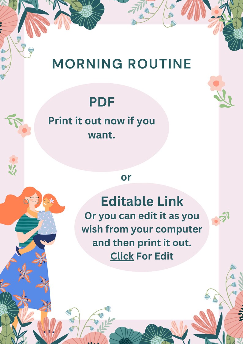 Editable Morning Routine Chart for Kids Printable Folding Flip Visual ...