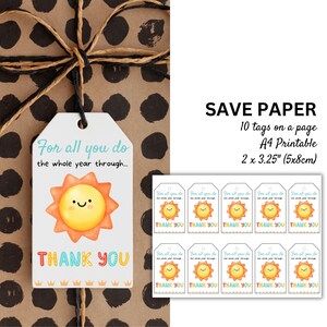 Thank You Gift Tag | Appreciation Label | Thank You Teacher Tags ...