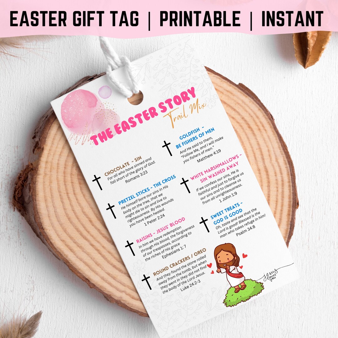 Easter Gift Tag | Easter Story |snack Mix Easter Label | Easter Tags ...