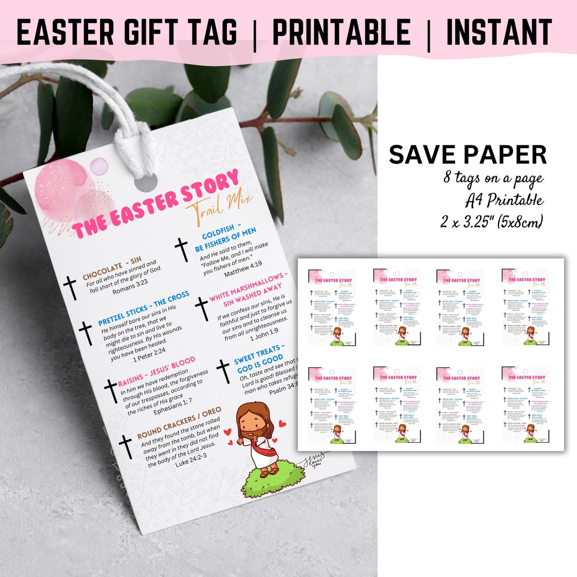 Easter Gift Tag | Easter Story |snack Mix Easter Label | Easter Tags ...