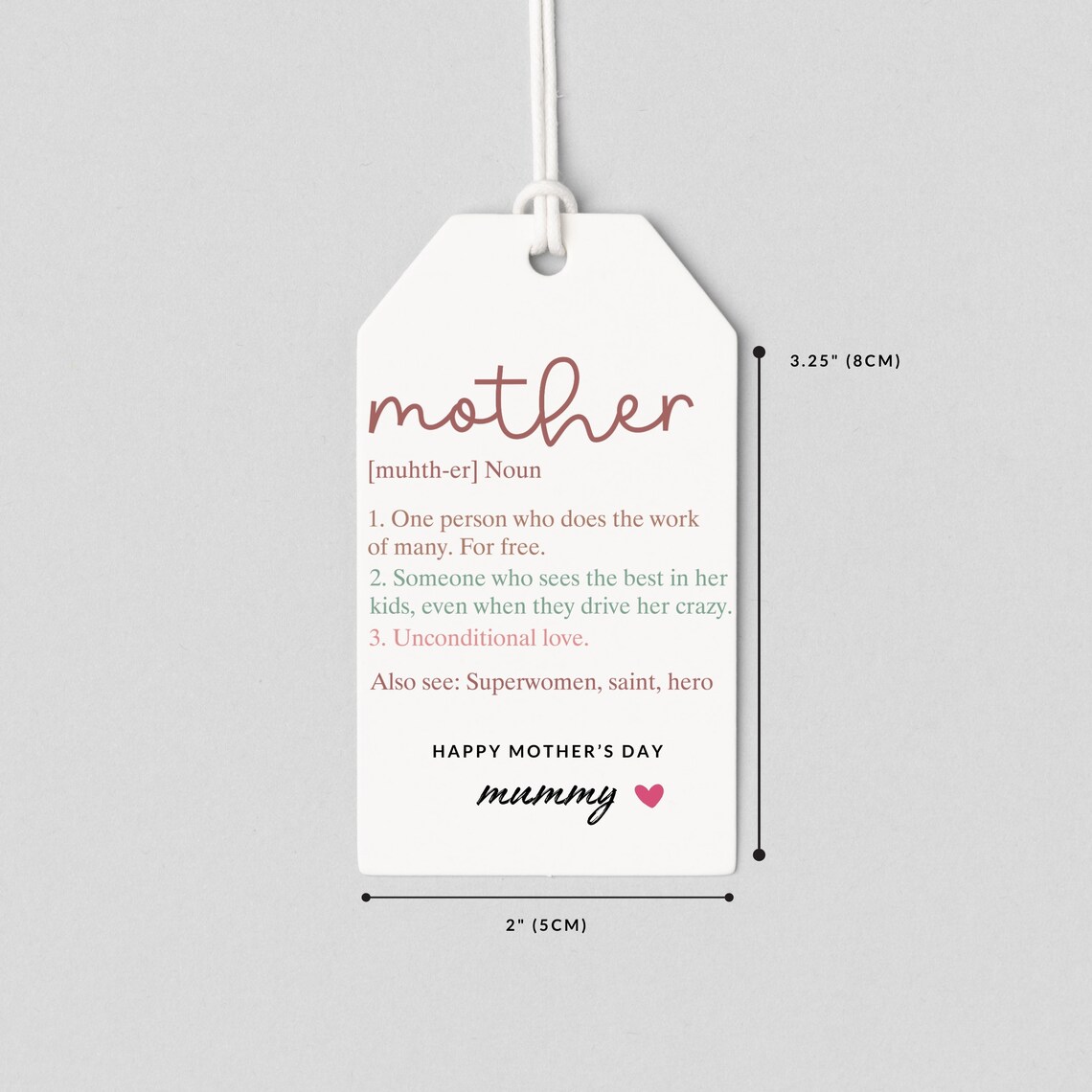 EDITABLE Mother's Day Gift Tag Template Printable Mother's Day Favor ...