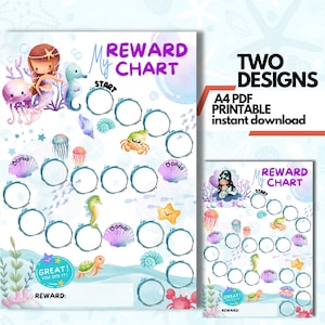 Mermaid Reward Charts | A4 Instant Download | Printables | Kids ...