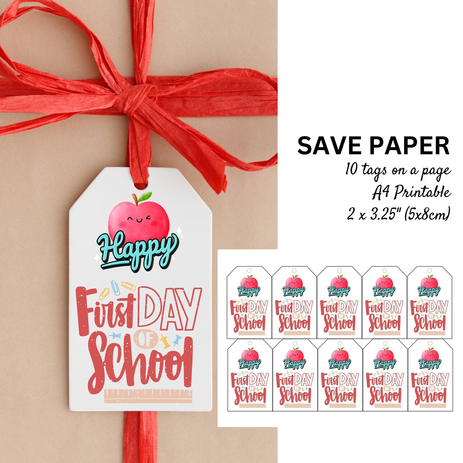 Back to School Gift Tag | School Favor Tag | Back to School Label ...