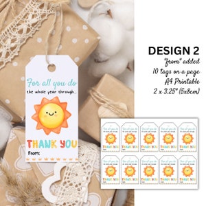 Thank You Gift Tag | Appreciation Label | Thank You Teacher Tags ...