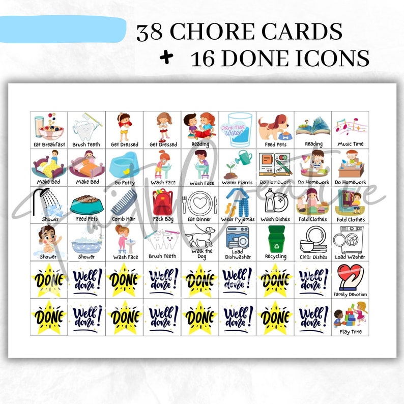 Kids Daily Routine Chart Printable Chore Routine - Etsy