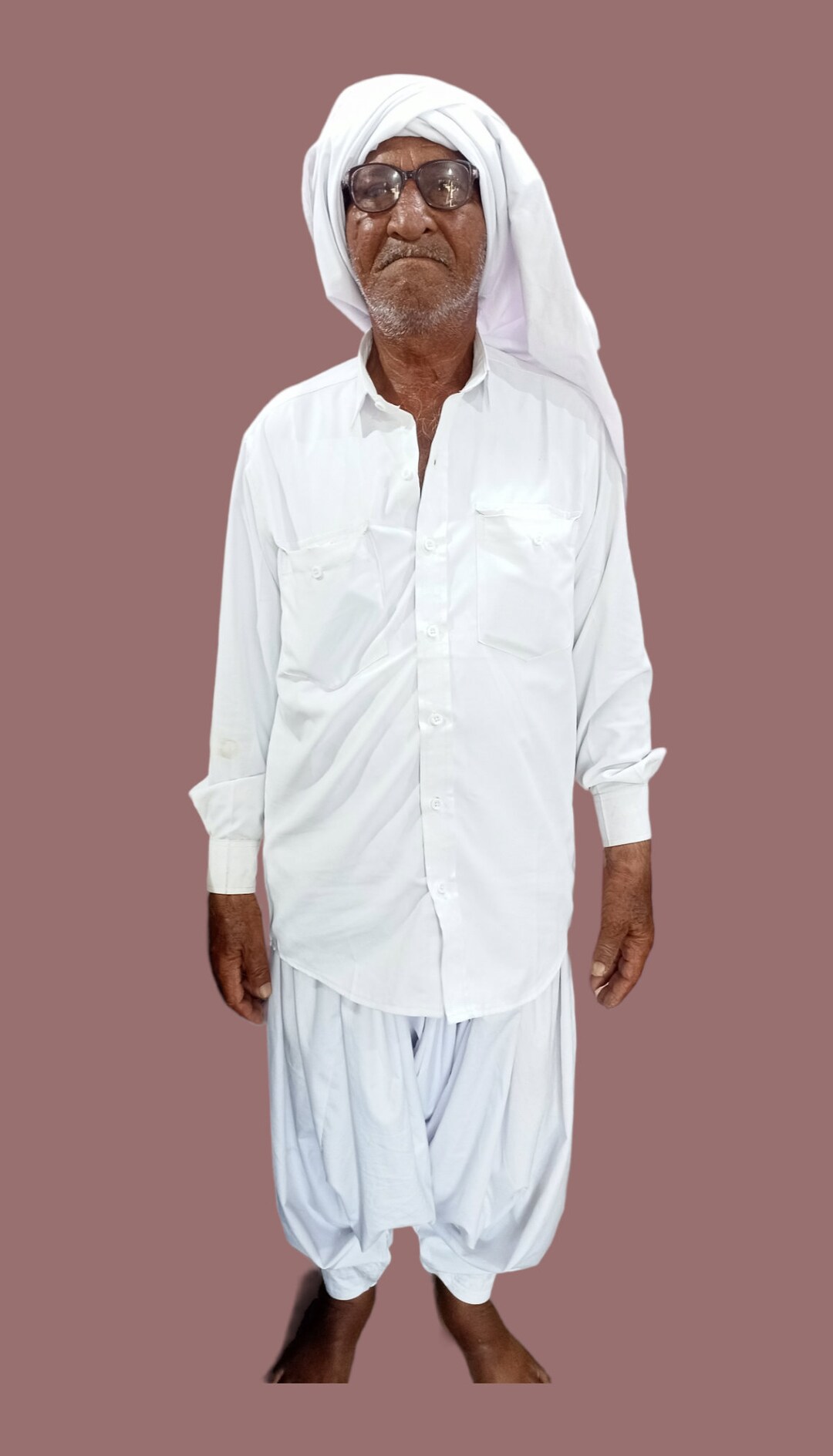Hand Made White Colour Shirt With White Vanjana and White Scarf - Etsy