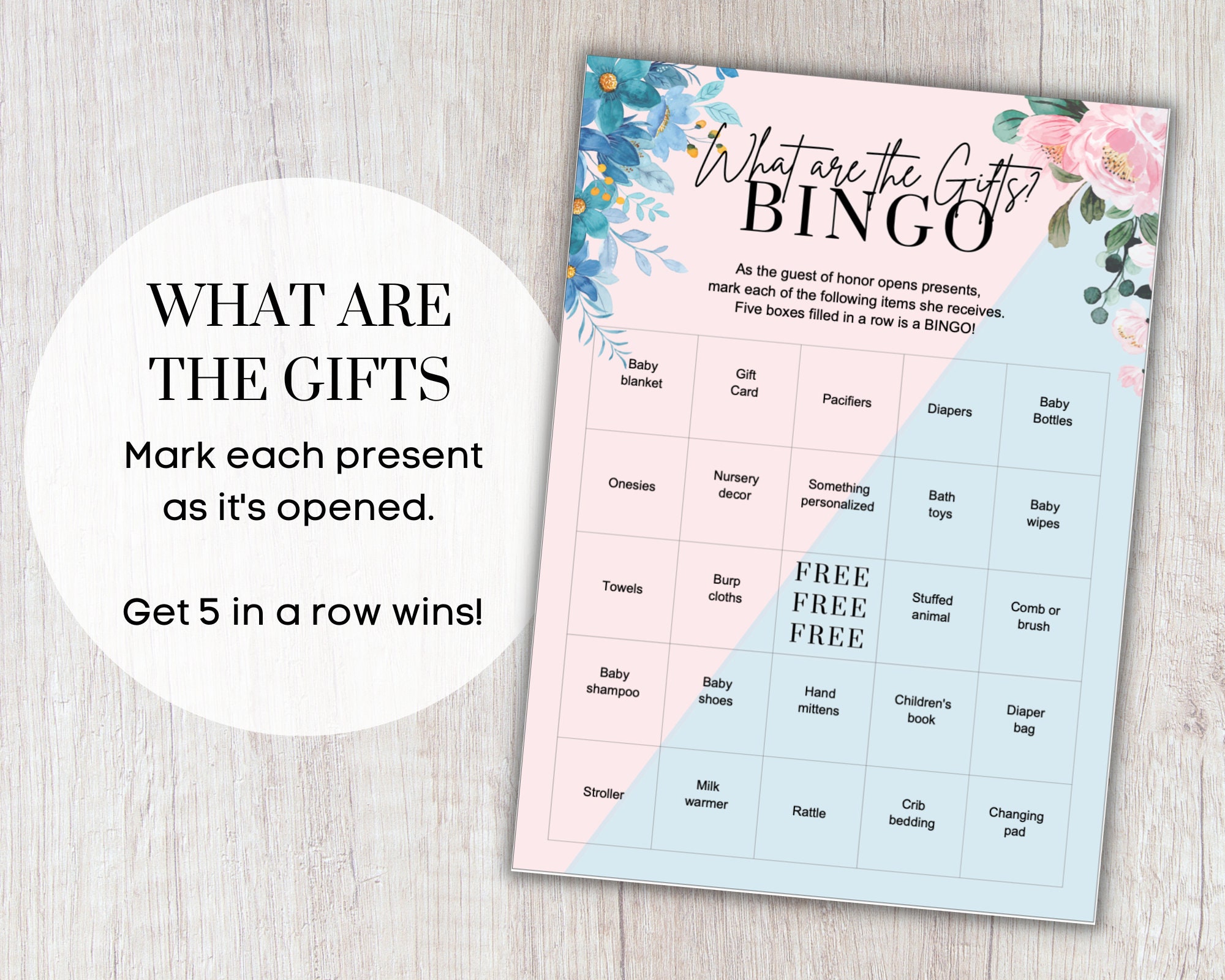 Editable Bingo Cards: Gender Reveal | Baby Shower | Birthday Party ...