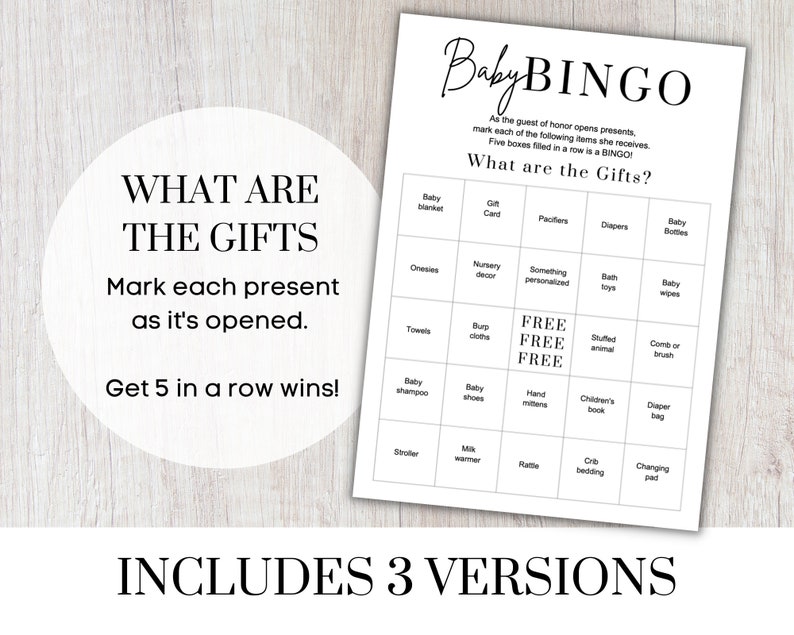 Editable Bingo Cards: Minimalist Baby Shower | Neutral Shower ...